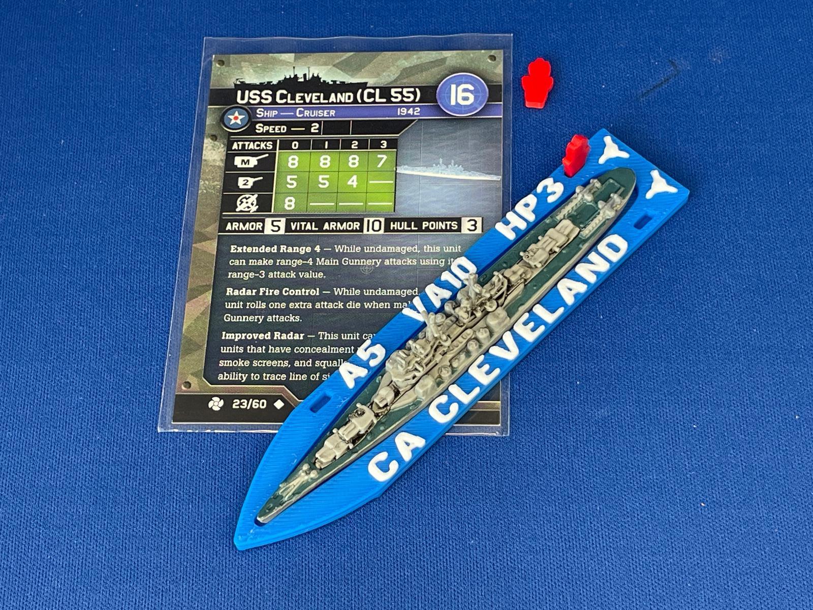 War at Sea USS Cleveland Ship Base - Game Aid by The Fun Kingdom ...